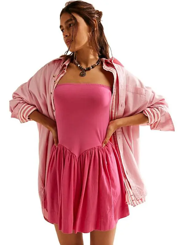 Free People Onda Drop-waist Tube Mini Dress - Magentiful