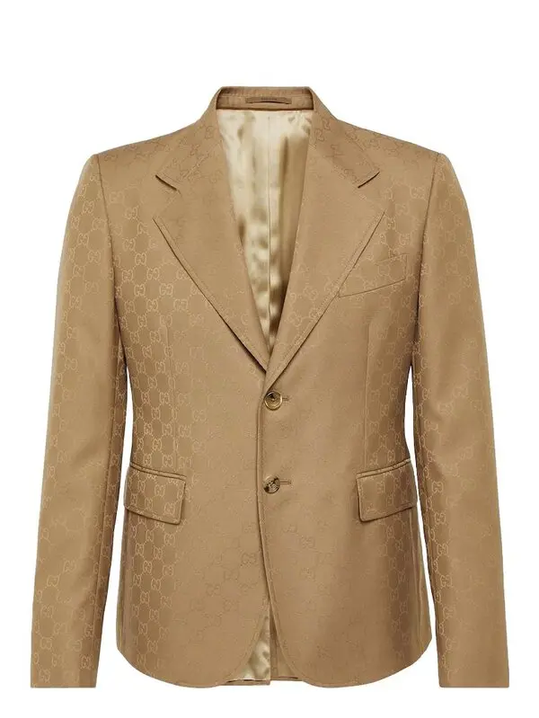 Gucci Gg Jacquard Blazer - Beige