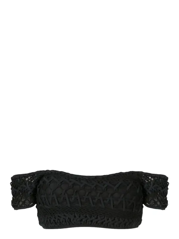 AMIR SLAMA Off-shoulder Cropped Top - Black