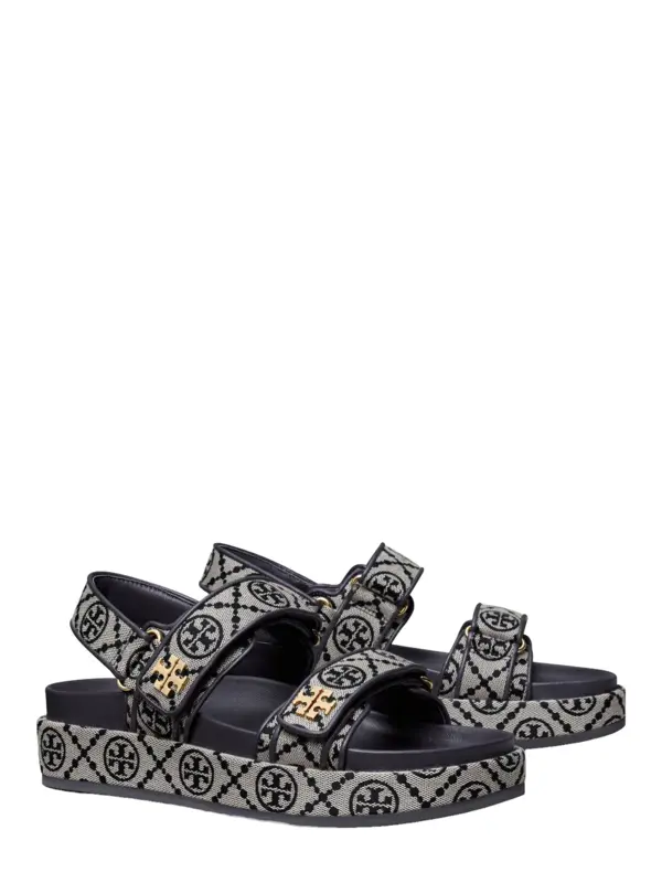 Tory Burch Kira T-monogram Sport Slingback Platform Sandal - Perfect Navy
