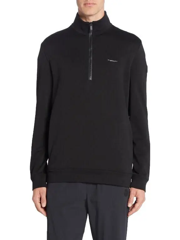 Moncler Cotton Fleece Half-zip Sweatshirt - Black