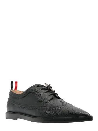 Thom Browne Pointed-toe Leather Brogues - Black