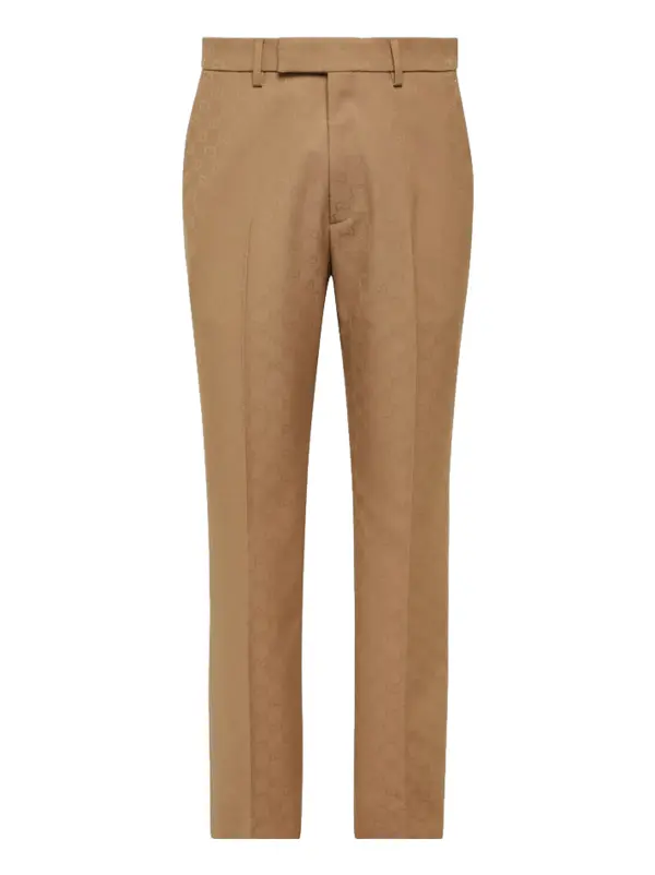 Gucci Gg Jacquard Straight Pants - Beige