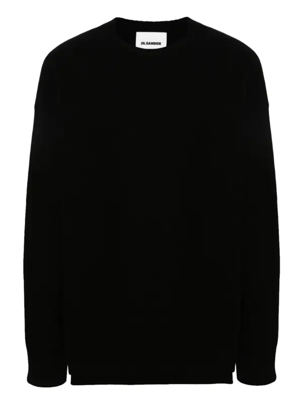 JIL SANDER Side-slits Wool Jumper - Black
