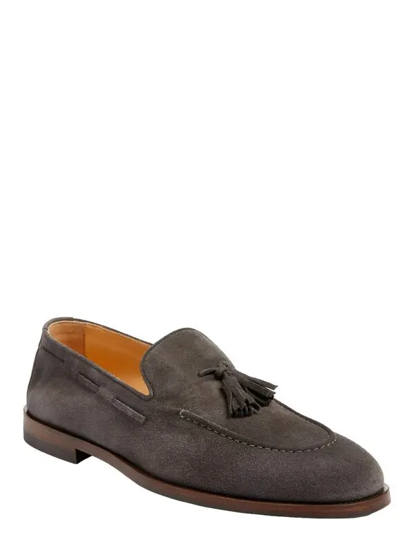 Brunello Cucinelli Tassel Detail Suede Loafer - C8860 Dark Grey Suede