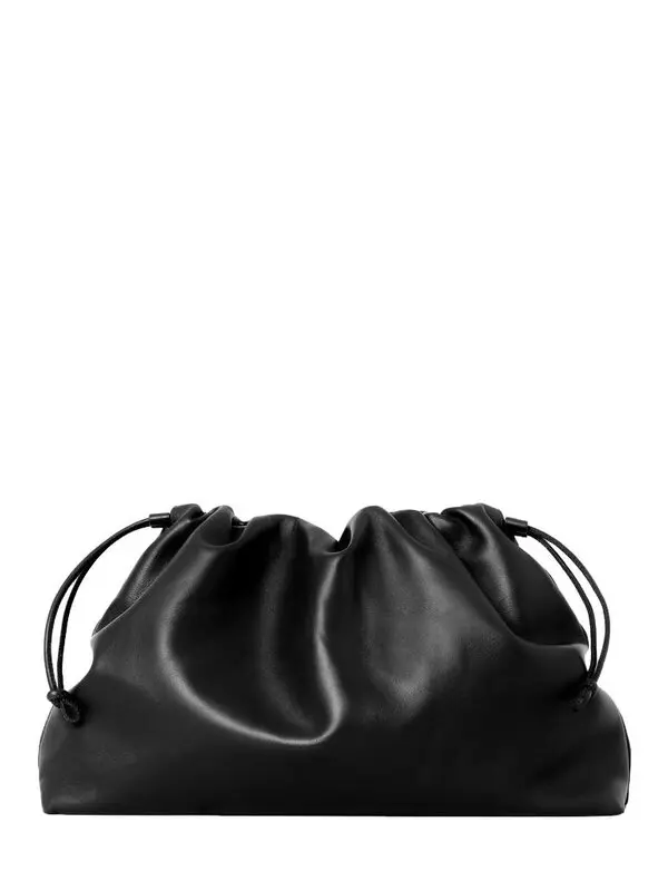 Cos Cavatelli Leather Clutch - Black