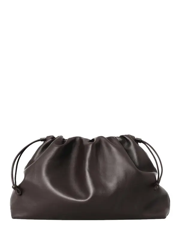 Cos Cavatelli Leather Clutch - Brown