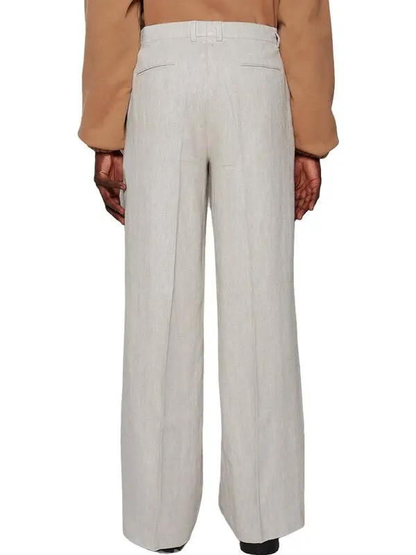 MISBHV Washed Linen Tailored Trousers - Off White