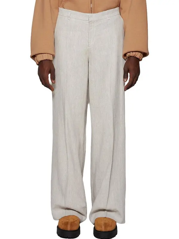 MISBHV Washed Linen Tailored Trousers - Off White