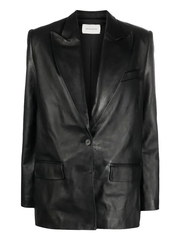Magda Butrym Notched Lapel Blazer - Black