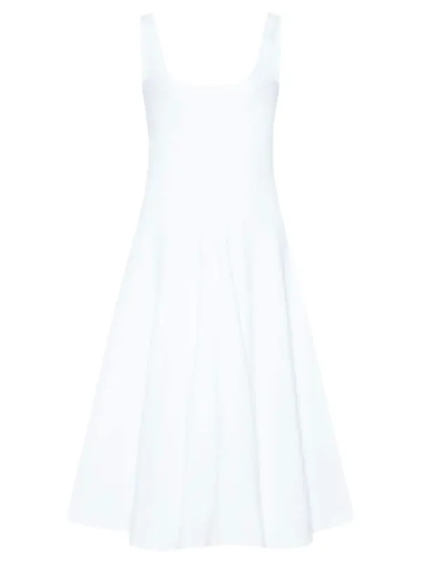 Rosetta Getty Scoop-neck Flared Dress - White