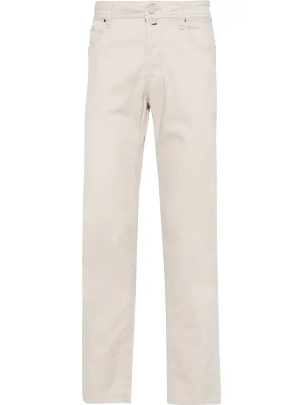 Jacob Cohen Bard Gabardine Trousers - Neutrals