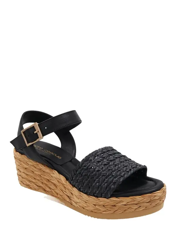Andre Assous Carissa Espadrille Wedge Sandals - Black