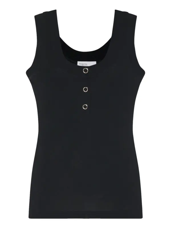 Rosetta Getty Henley Tank Top - Black