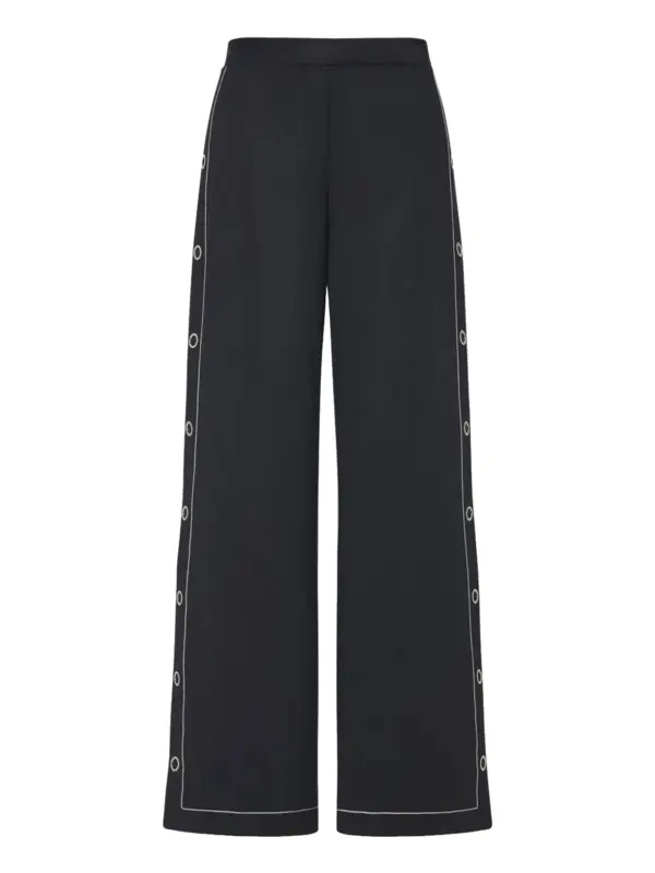 Rosetta Getty Press-stud Wide-leg Trousers - Black