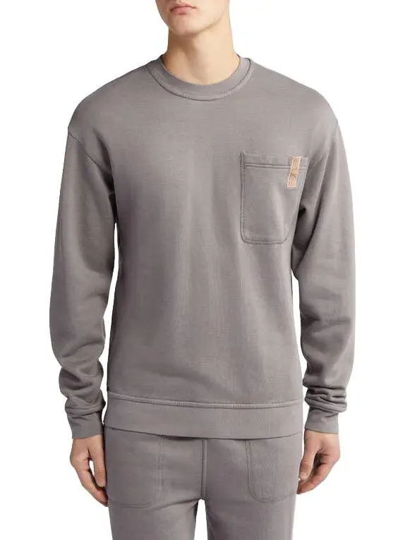 Lunya Reversible Cotton Blend Lounge Sweatshirt - Ebbing Fog