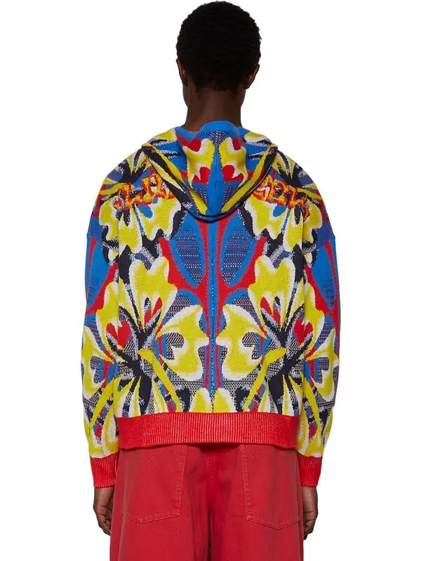 BLUEMARBLE Zipped Striped Knit Hoodie - Multicolor