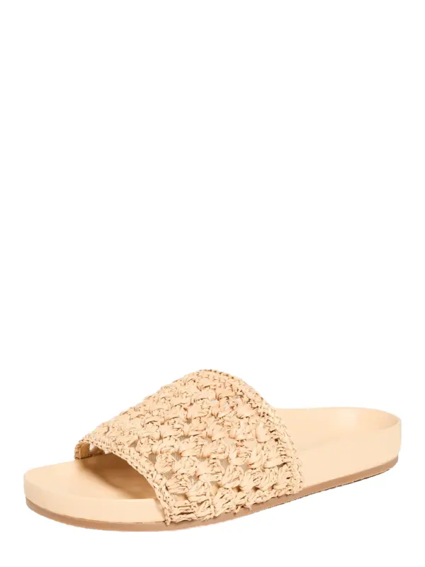 LOEFFLER RANDALL Henri Crochet Raffia Band Footbed Sandals - Natural