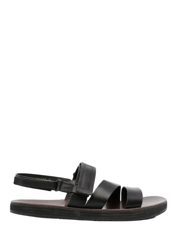 Premiata Touch-strap Leather Sandals - Black