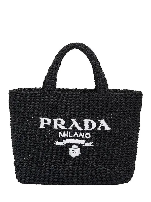 Prada Small Crochet Tote Bag - Nero