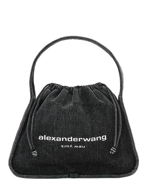 Alexander Wang Large Ryan Rib Knit Hobo - Grey Aged