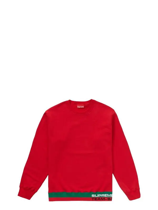 Supreme Rib Stripe Crewneck Sweatshirt - Red