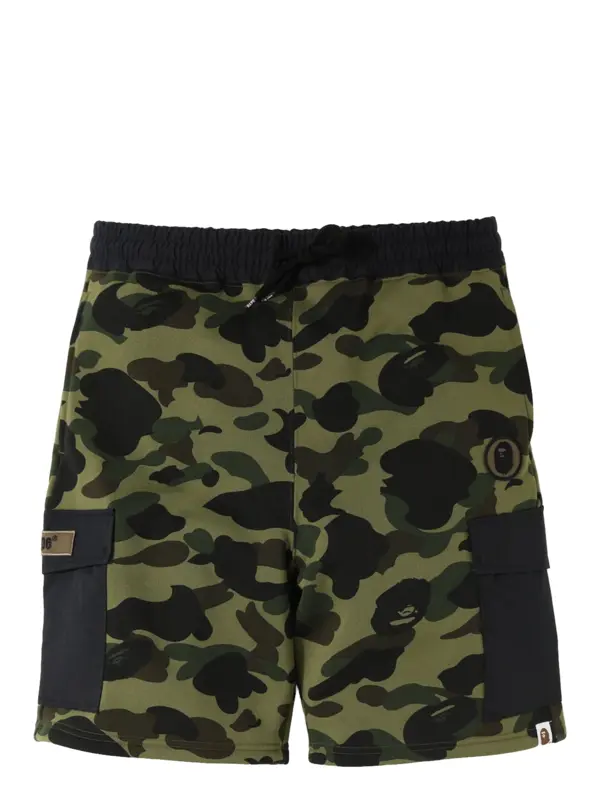 BAPE 1st Camo Sweat Cargo Shorts - Green