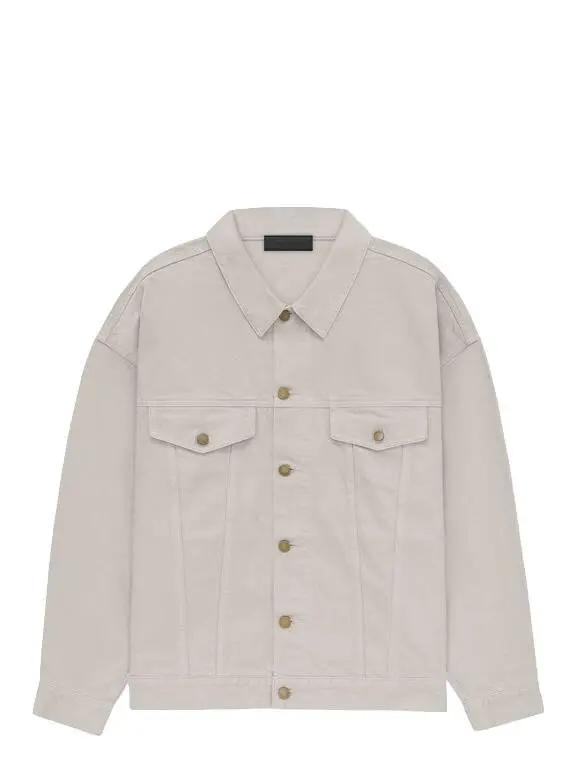 Fear Of God Essentials Denim Trucker Jacket - Silver Cloud