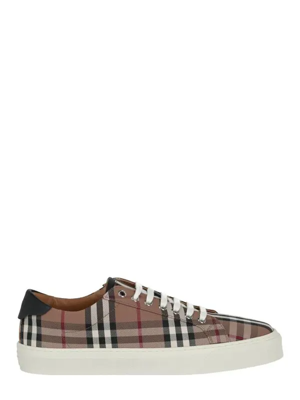 Burberry Check Print Low-top Sneakers - Dark Brown