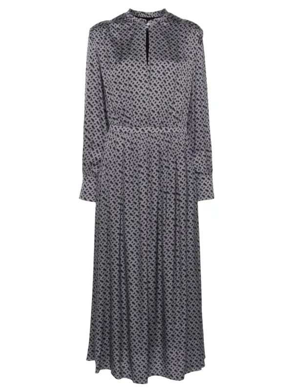 Hugo Boss Monogram Print Midi Dress - Grey