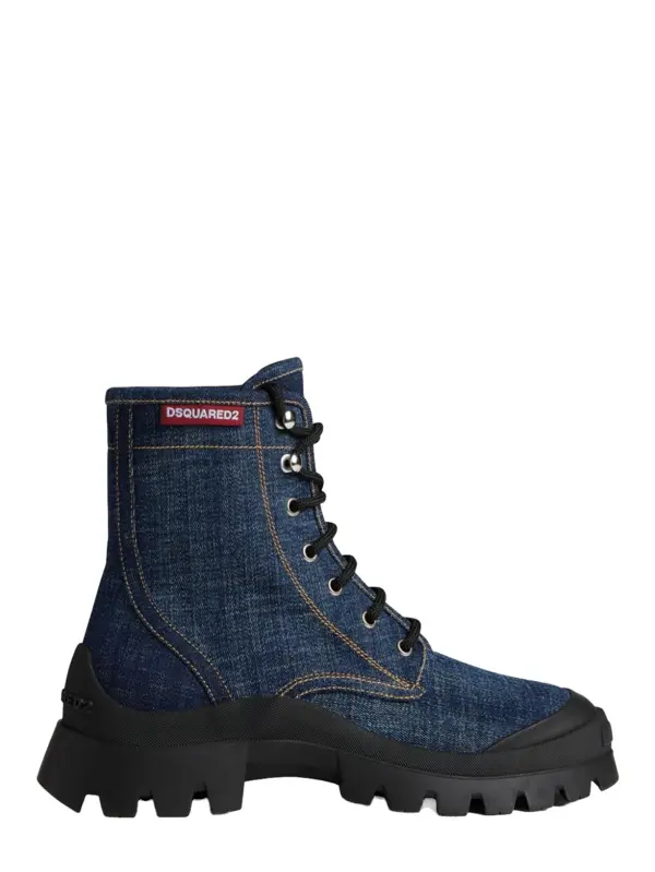 Dsquared2 Lace-up Denim Boots - Blue