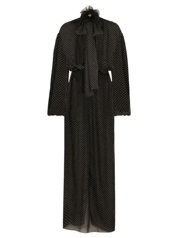 Dolce & Gabbana Polka Dot Maxi Dress - Black