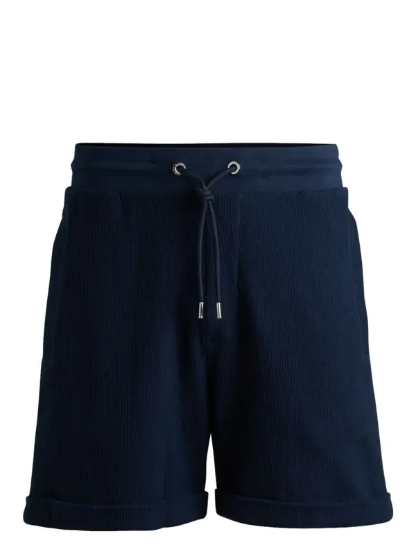 Hugo Boss Ribbed Track Shorts - Blue