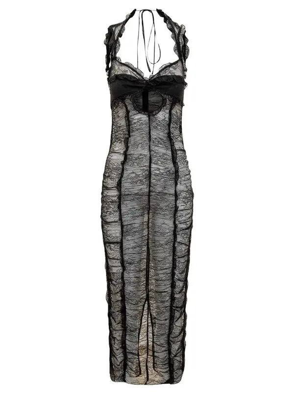 DE LA VALI Pampato Midi Dress - Black