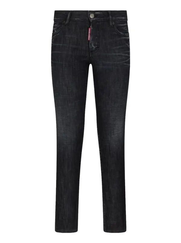 Dsquared2 Logo-patch Tapered Jeans - Black