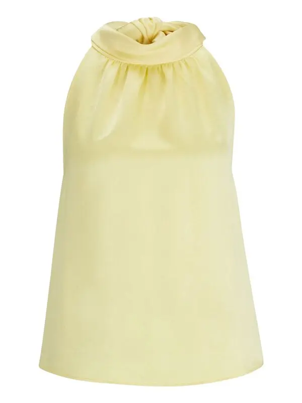 Hugo Boss Halterneck Satin Blouse - Yellow