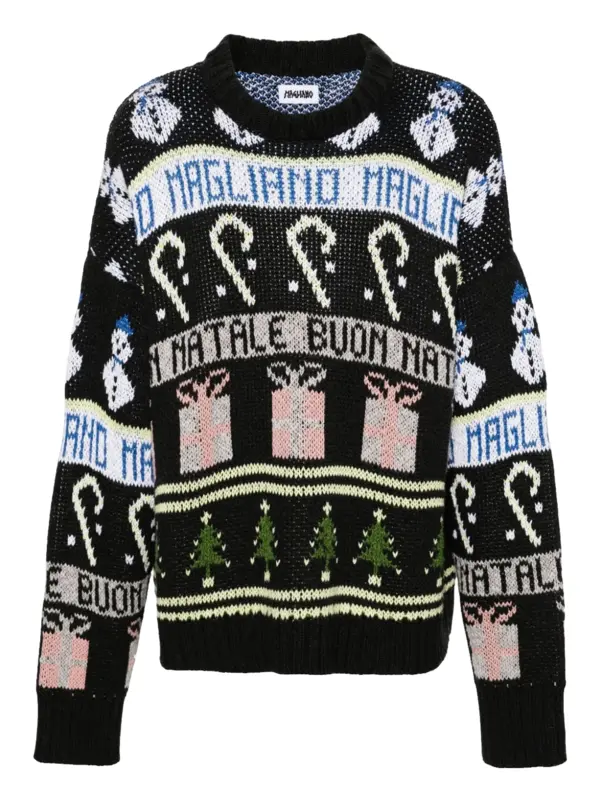 MAGLIANO Jacquard Crew-neck Jumper - Black