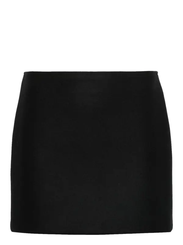 MODES GARMENTS Felted Wool Mini Skirt - Black