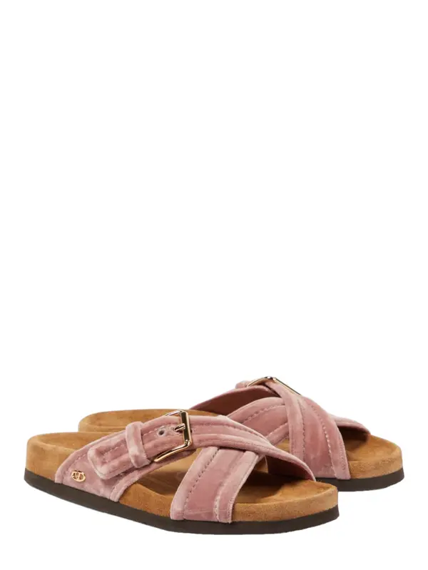 Valentino Garavani Fussfriend Velvet Sandals - Pink