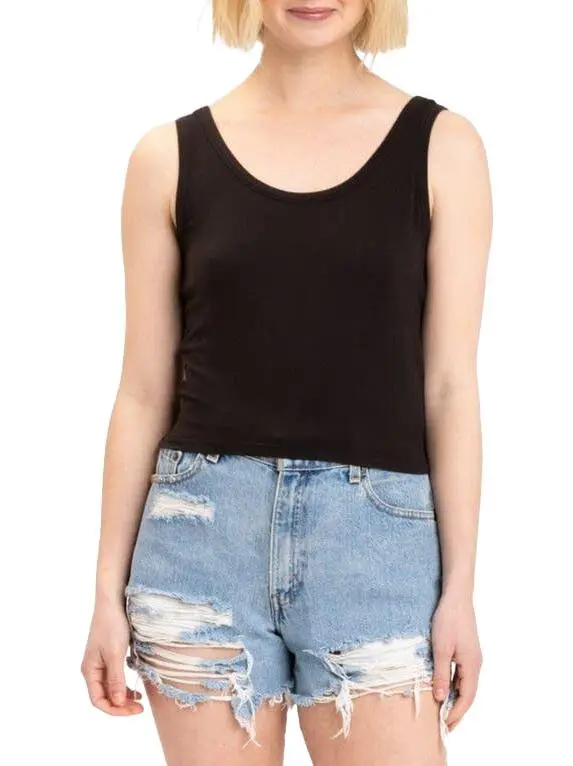 THREADS 4 THOUGHT Mirabel Luxe Jersey Crop Tank - Black
