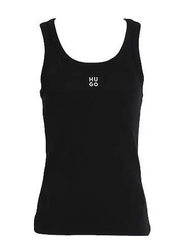 Hugo Boss Tank Top In Cotton, Recycled Polyester, And Elastane Blend - Black