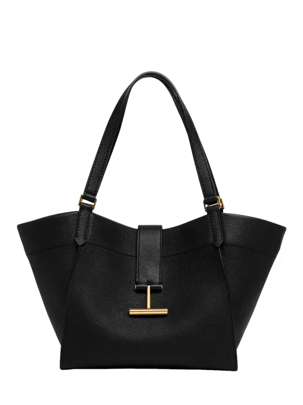 TOM FORD Tara Medium Grain Leather Tote Bag - Black