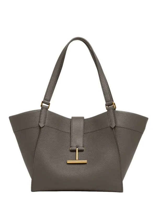 TOM FORD Tara Medium Grain Leather Tote Bag - Graphite