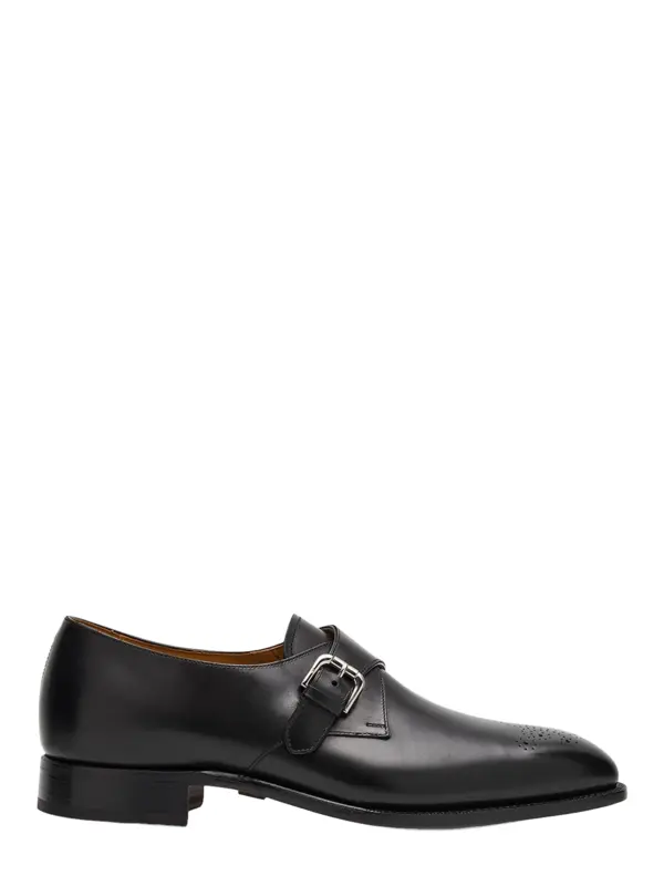 Ralph Lauren Darnell Ii Leather Monk-strap Loafers - Black