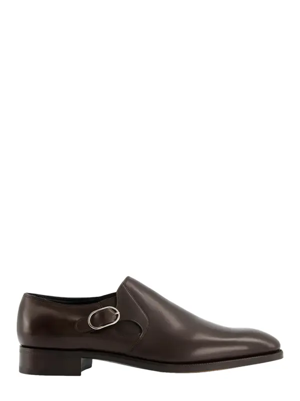 John Lobb Moorfield Leather Monk Strap Loafers - Dark Brown
