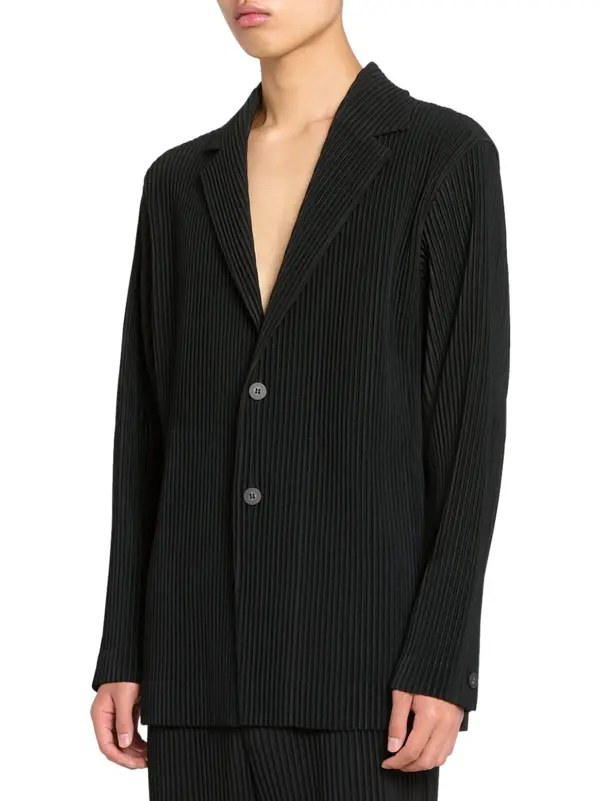 Issey Miyake Pleated Sports Jacket - Black