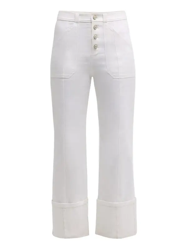 Cinq À Sept Cuffed Benji Cropped Flare Pants - White