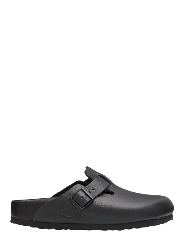 BIRKENSTOCK Boston Leather Buckle Clogs - Black