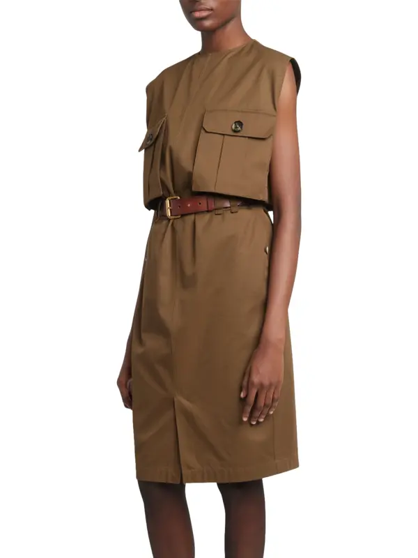 Saint Laurent Belted Button-front Shirtdress - Ebano