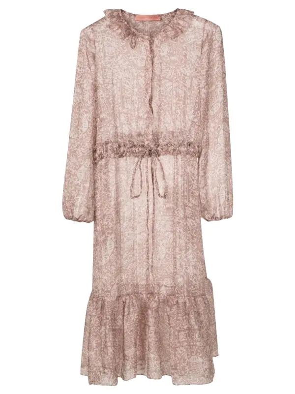 CLUBE BOSSA Bryere Graphic-print Midi Dress - Neutrals